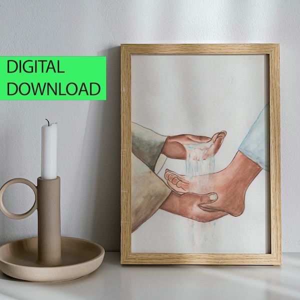 Jesus Washing Feet Art - Etsy