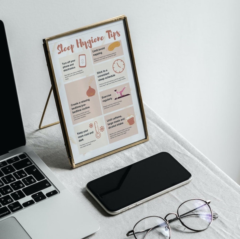 Digital Sleep Hygiene Poster Worksheet Handout Printable Download ...