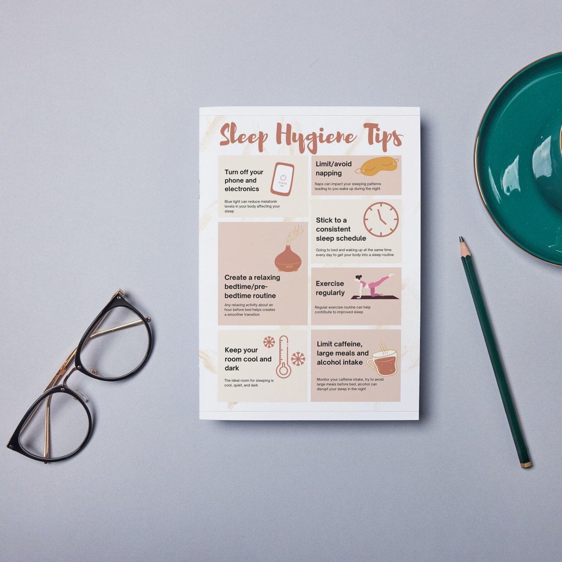 Digital Sleep Hygiene Poster Worksheet Handout Printable Download ...