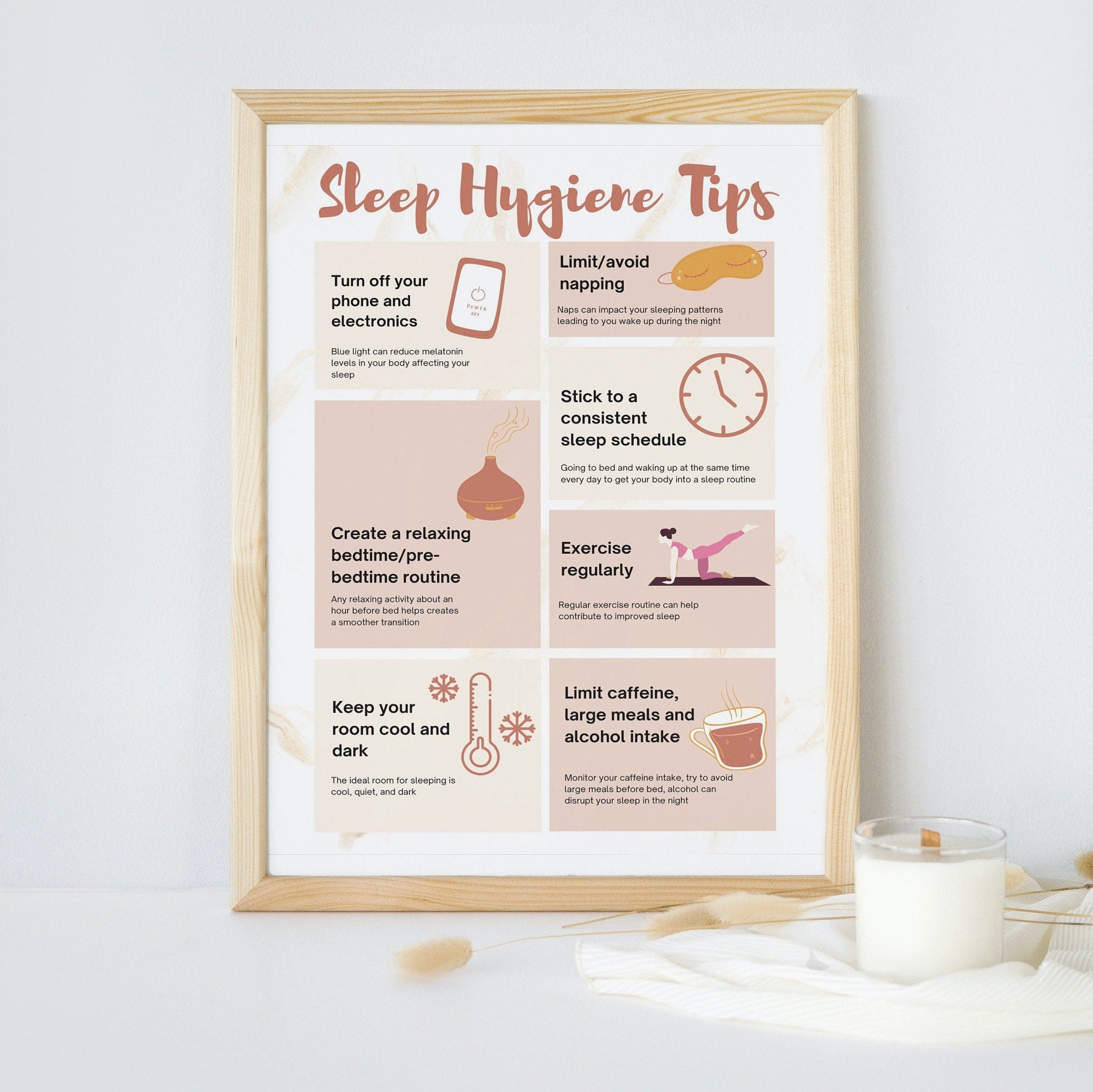 Digital Sleep Hygiene Poster Worksheet Handout Printable Download ...