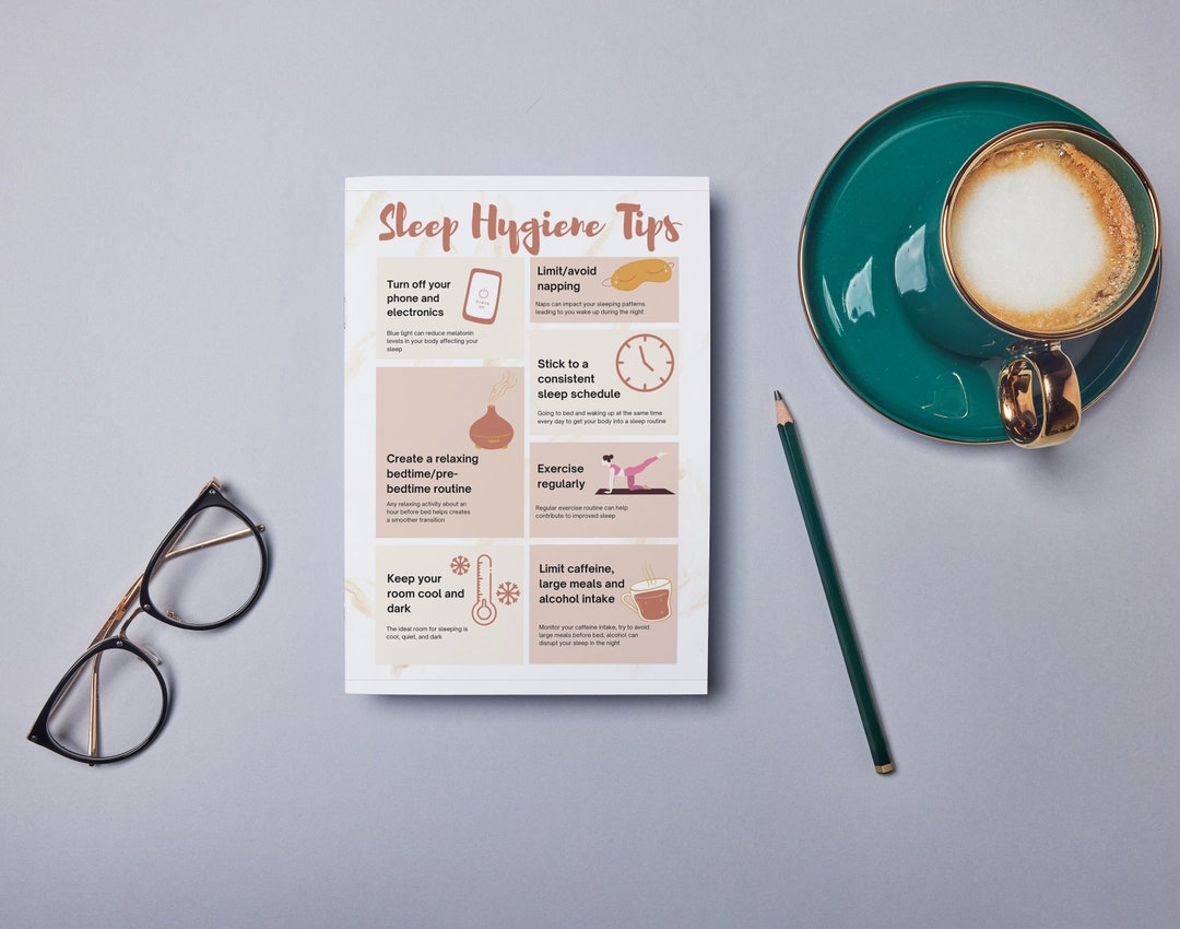 Digital Sleep Hygiene Poster Worksheet Handout Printable - Etsy