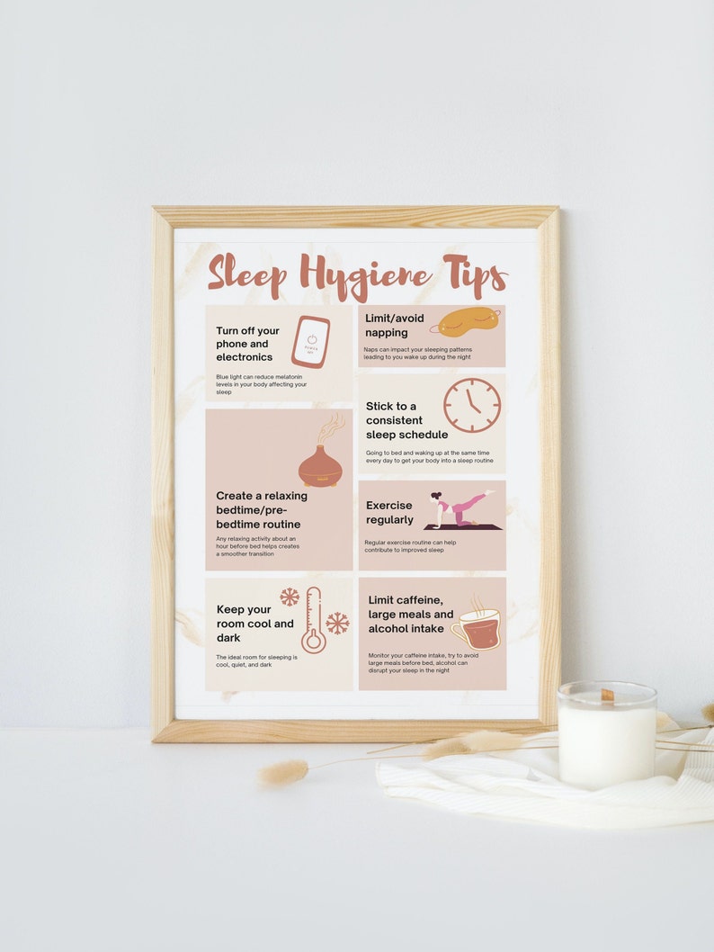 Digital Sleep Hygiene Poster Worksheet Handout Printable - Etsy