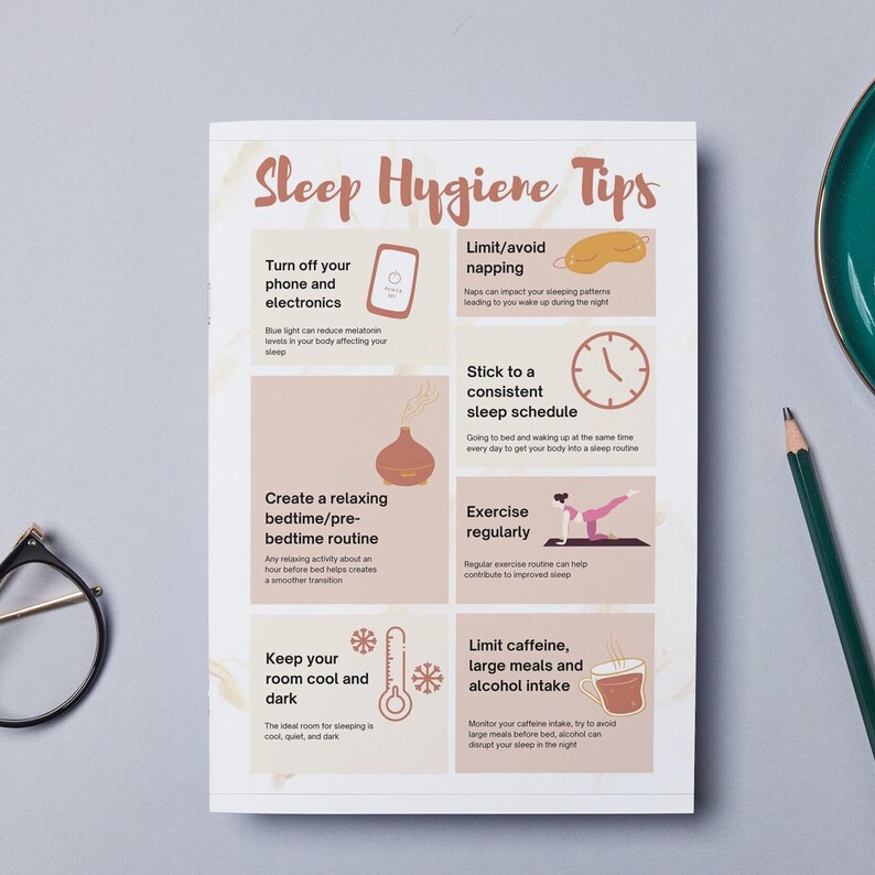 Digital Sleep Hygiene Worksheet Handout Printable Download Insomnia ...