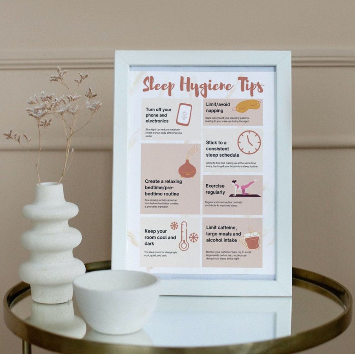 Digital Sleep Hygiene Poster Worksheet Handout Printable Download ...