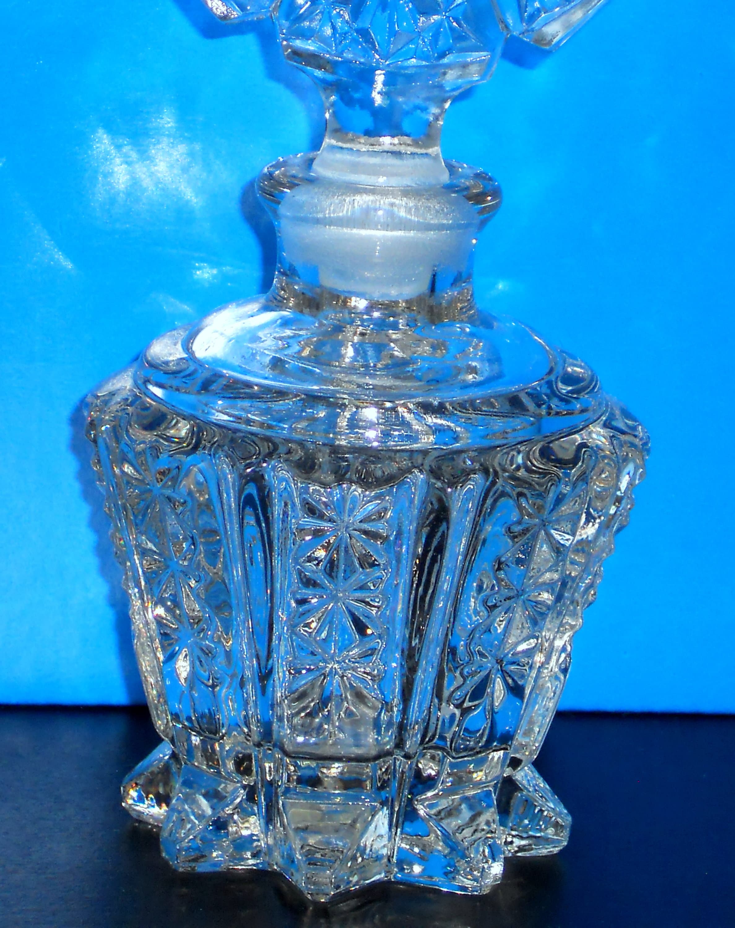 1930's ART DECO 7" PERFUME Bottle - Donut Hole Style Stopper ...