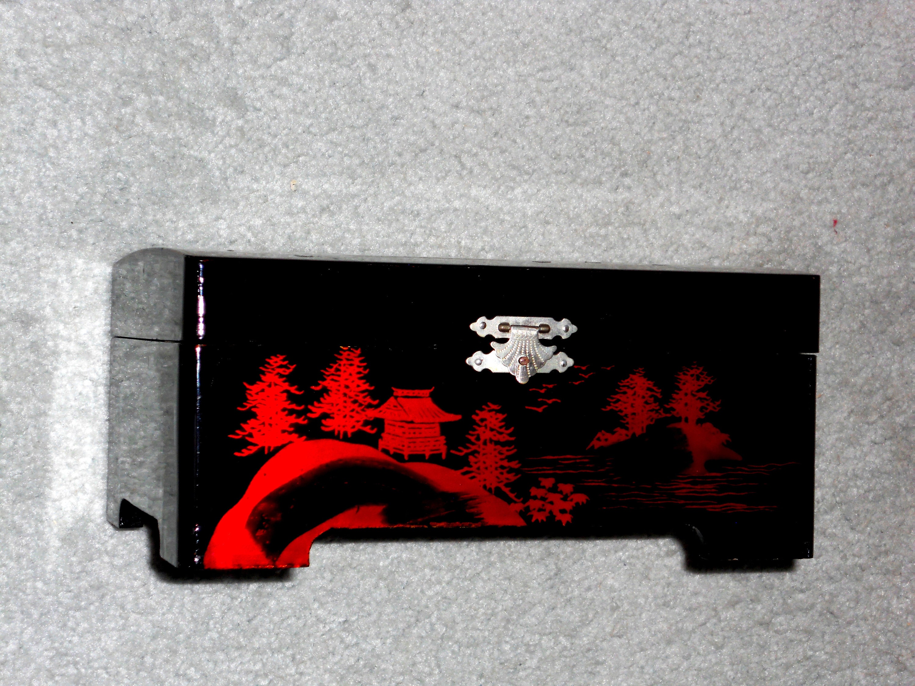 1950's JAPANESE JEWELRY BOX Hand Painted High Gloss - Etsy