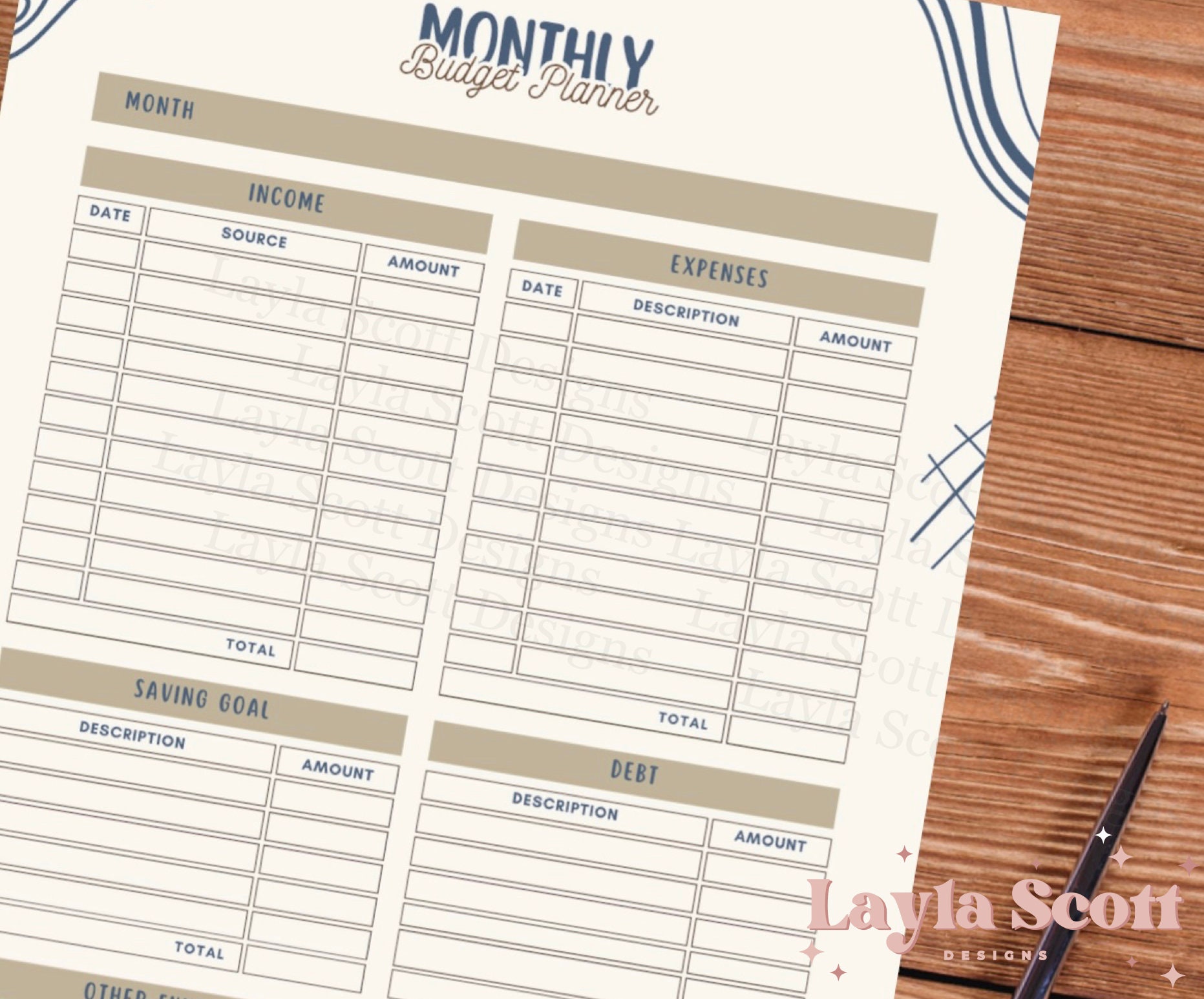 Printable Monthly Budget Planner Digital Download , Saving , Frugal ...