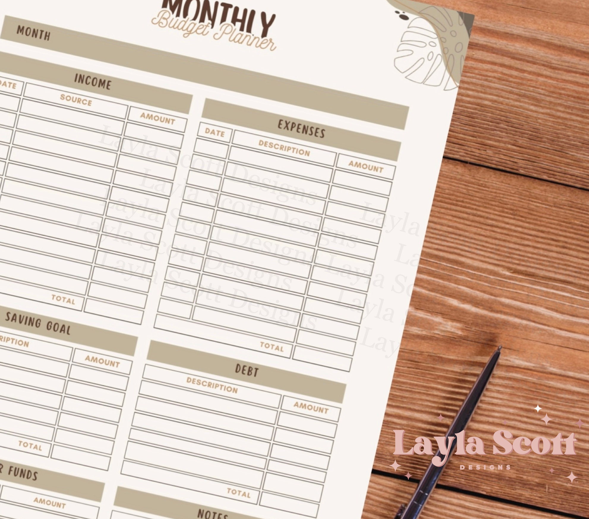 Printable Monthly Budget Planner Digital Download , Saving , Frugal ...