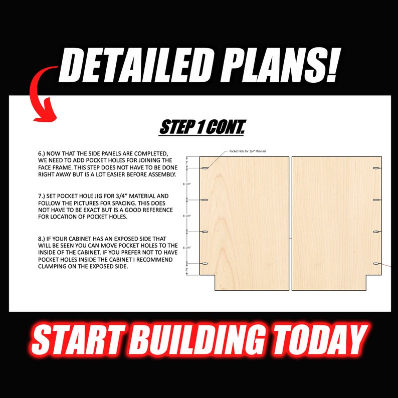 Lower Cabinet Carcass Plans - Etsy