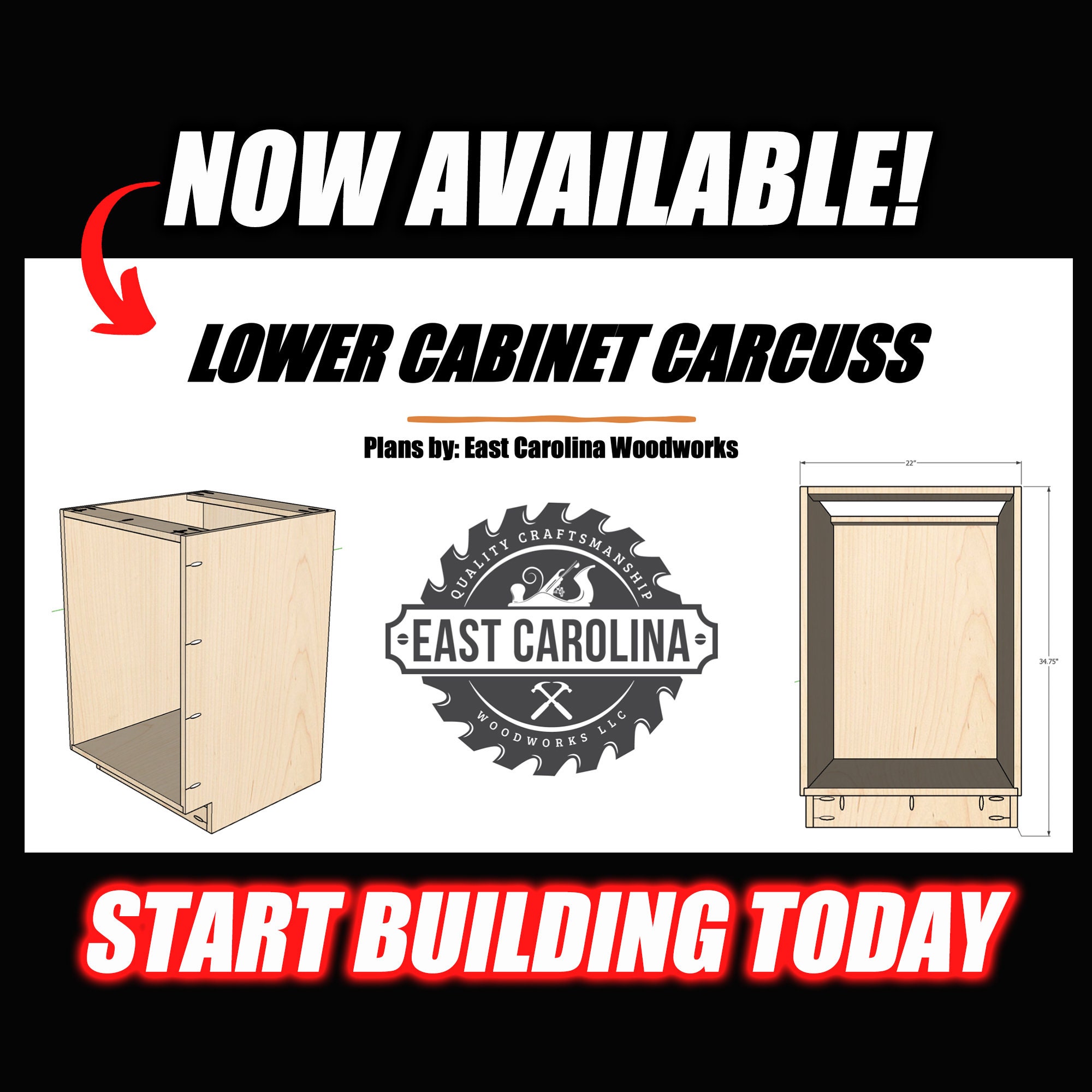 Lower Cabinet Carcass Plans - Etsy