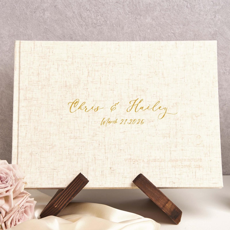 Linen Guest Book - Etsy