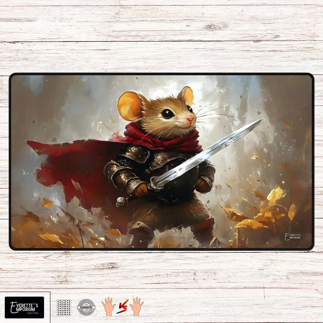 Mouse Knight, Brave and Bold - MTG Playmat - 24" X 14" or 31.5" X 15.5 ...