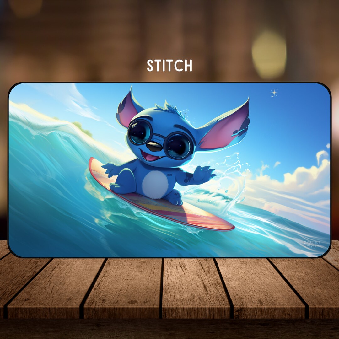 Stitch, Learning to Surf 22 X 12 Disney Themed Lorcana Playmat Non-slip ...