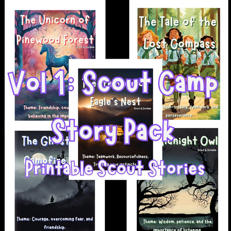 Vol 1: Scout Camp Story Pack 5 Adventure Tales for Kids Printable Scout ...