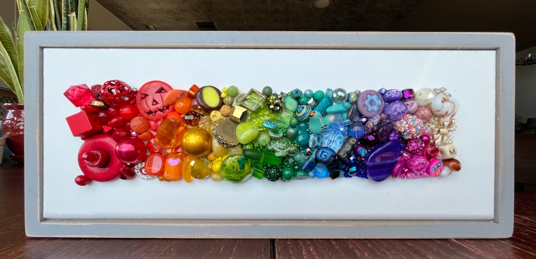 Rainbow Wall Art - Rainbow Home Decor - Rainbow Gift - Beaded Rainbow ...