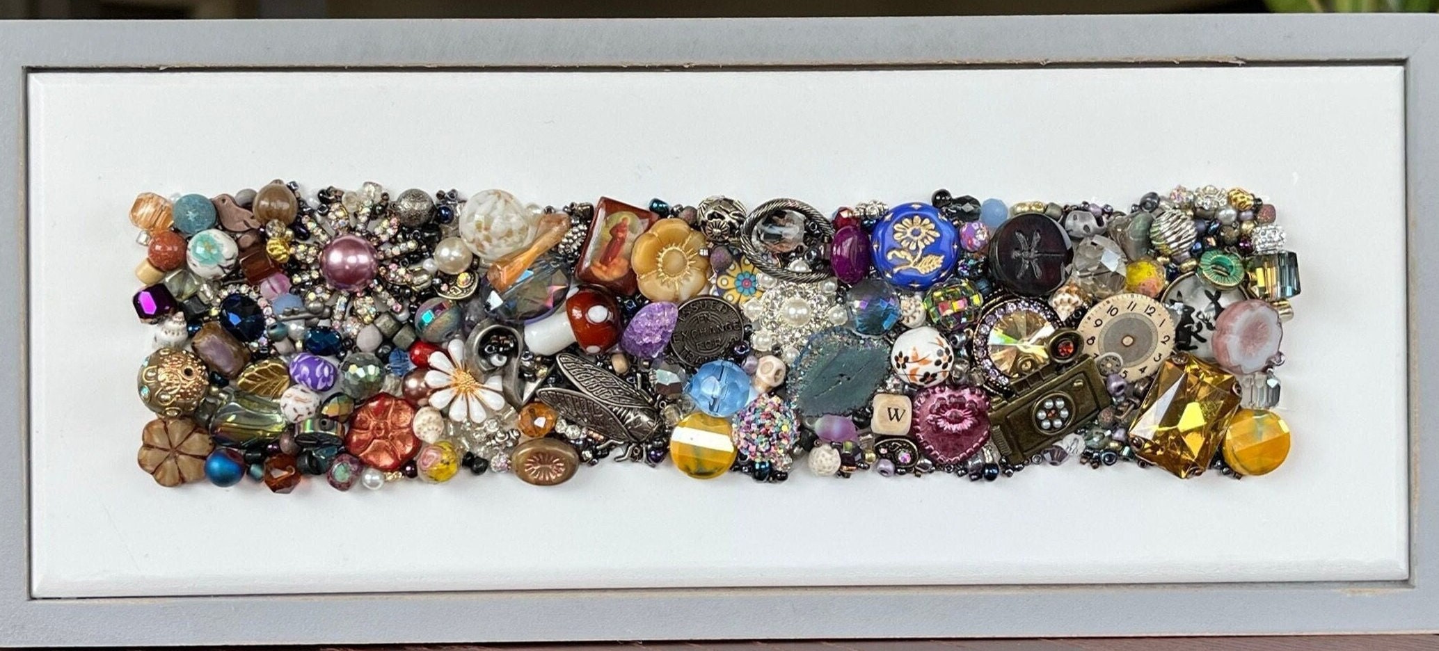 Wall Art Framed Beaded Artwork Beadwork Home Decor - Etsy