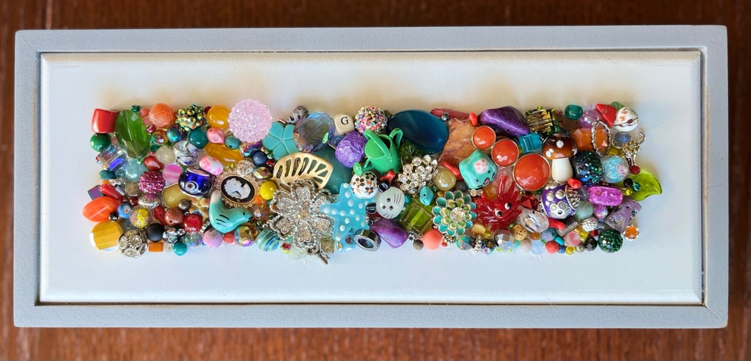 Wall Art - Beaded Framed Wall Art - Beadwork Home Decor - Handmade ...