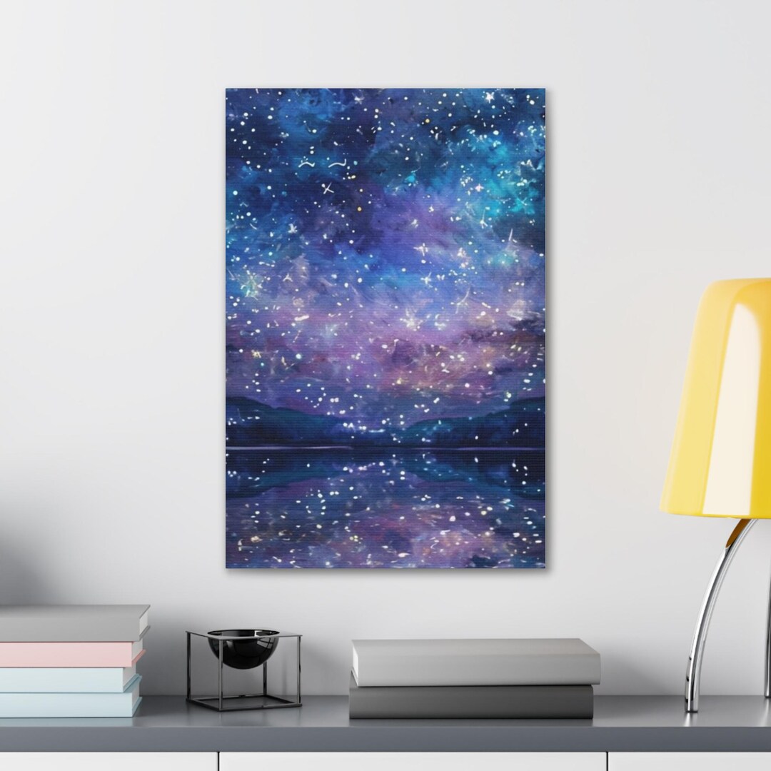 Night Star Canvas, Night Sky Decor, Night Sky Canvas - Etsy
