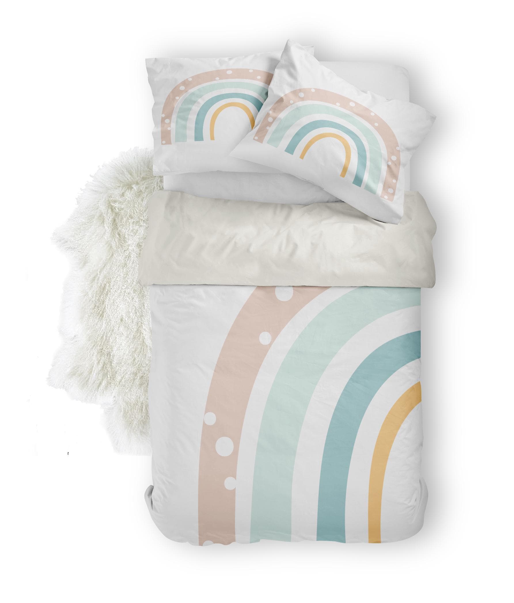 Girl's Boho Rainbow Bedding, Kids Comforter, Girls Room, Rainbow ...