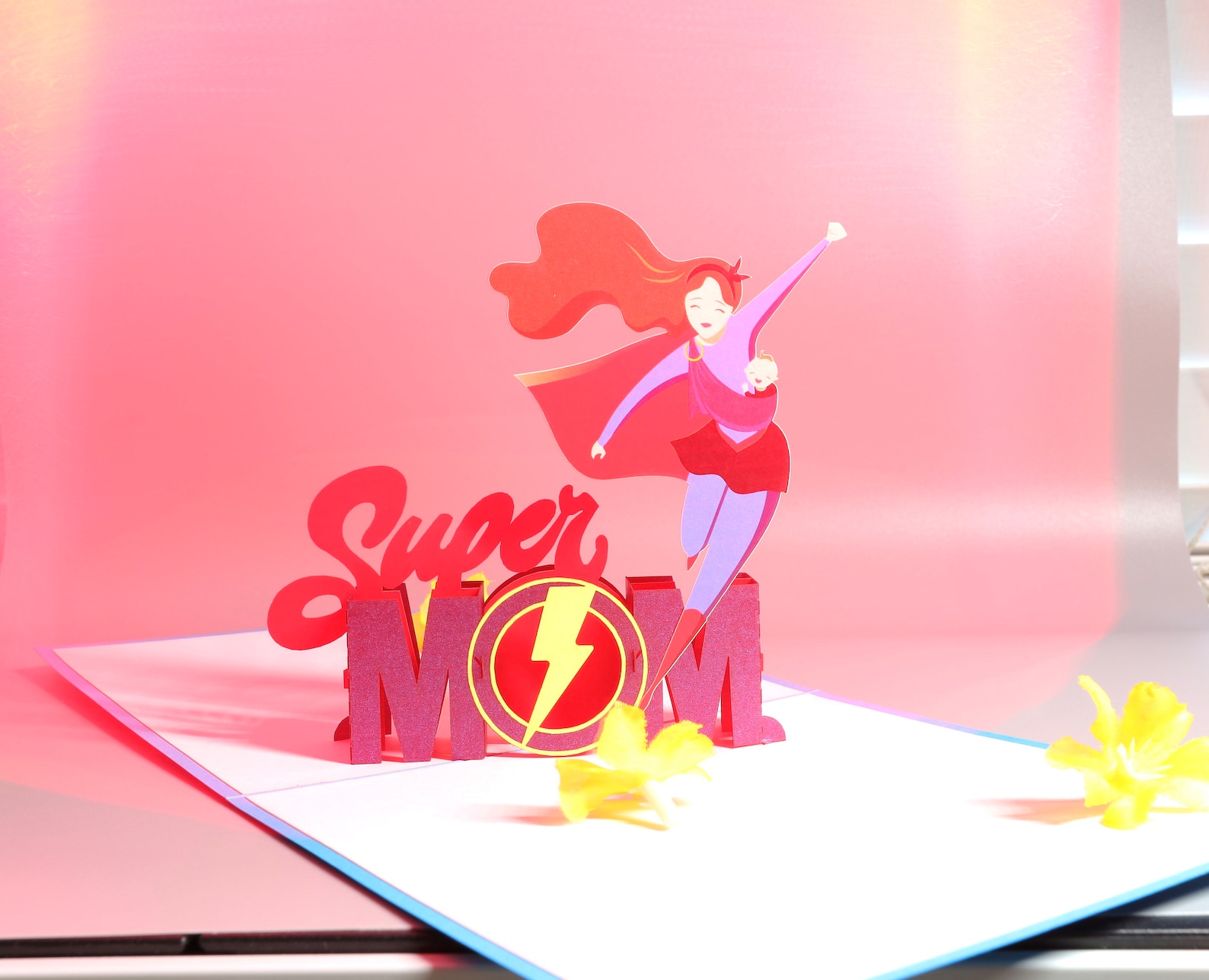 Super Mom 3D Card, Pop up Card, Greeting Card - Happy Mother's Day, Mom ...