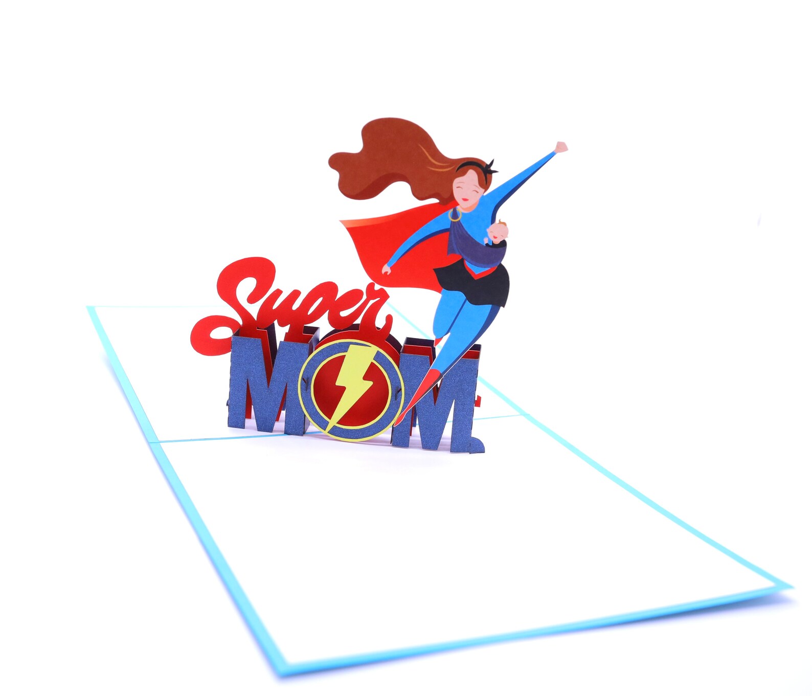 Super Mom 3D Card, Pop up Card, Greeting Card - Happy Mother's Day, Mom ...