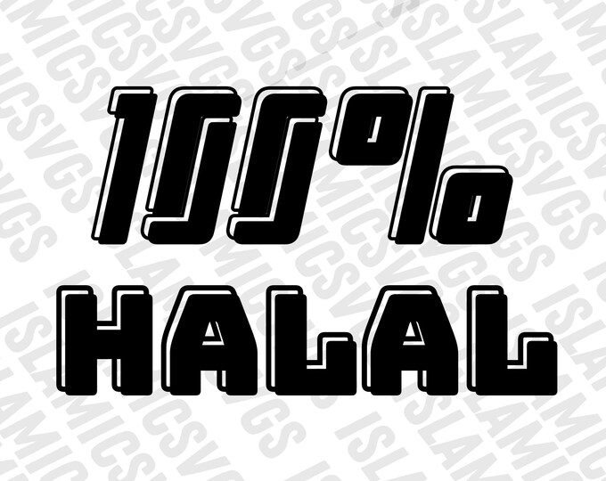 100 % Percent Halal SVG, Eid Mubrak Svg, Ramadan Svg, Masjid Svg, Moon ...