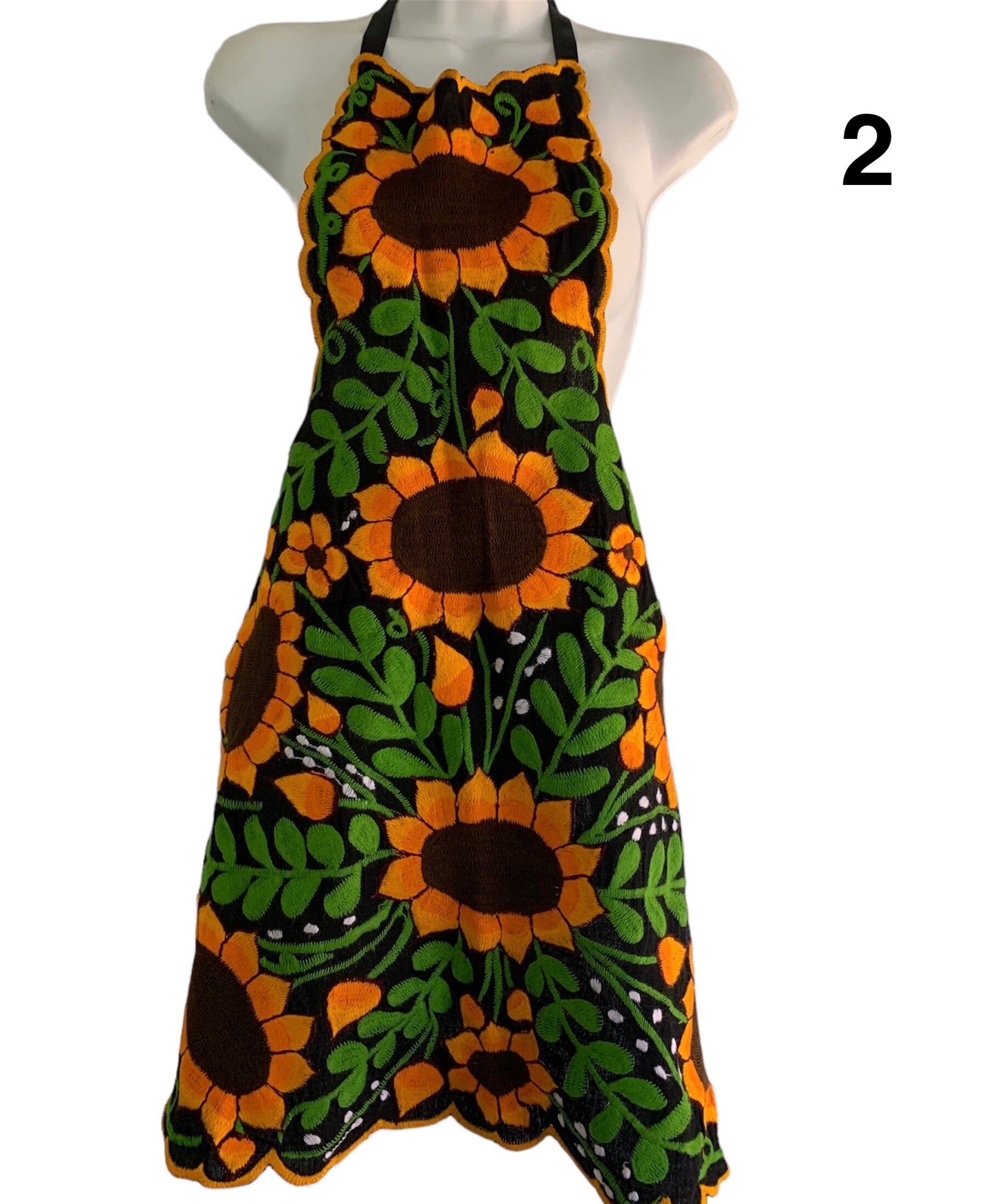 Floral Mexican Aprons. Mexican Floral Embroidered Apron. Mexican Gift ...