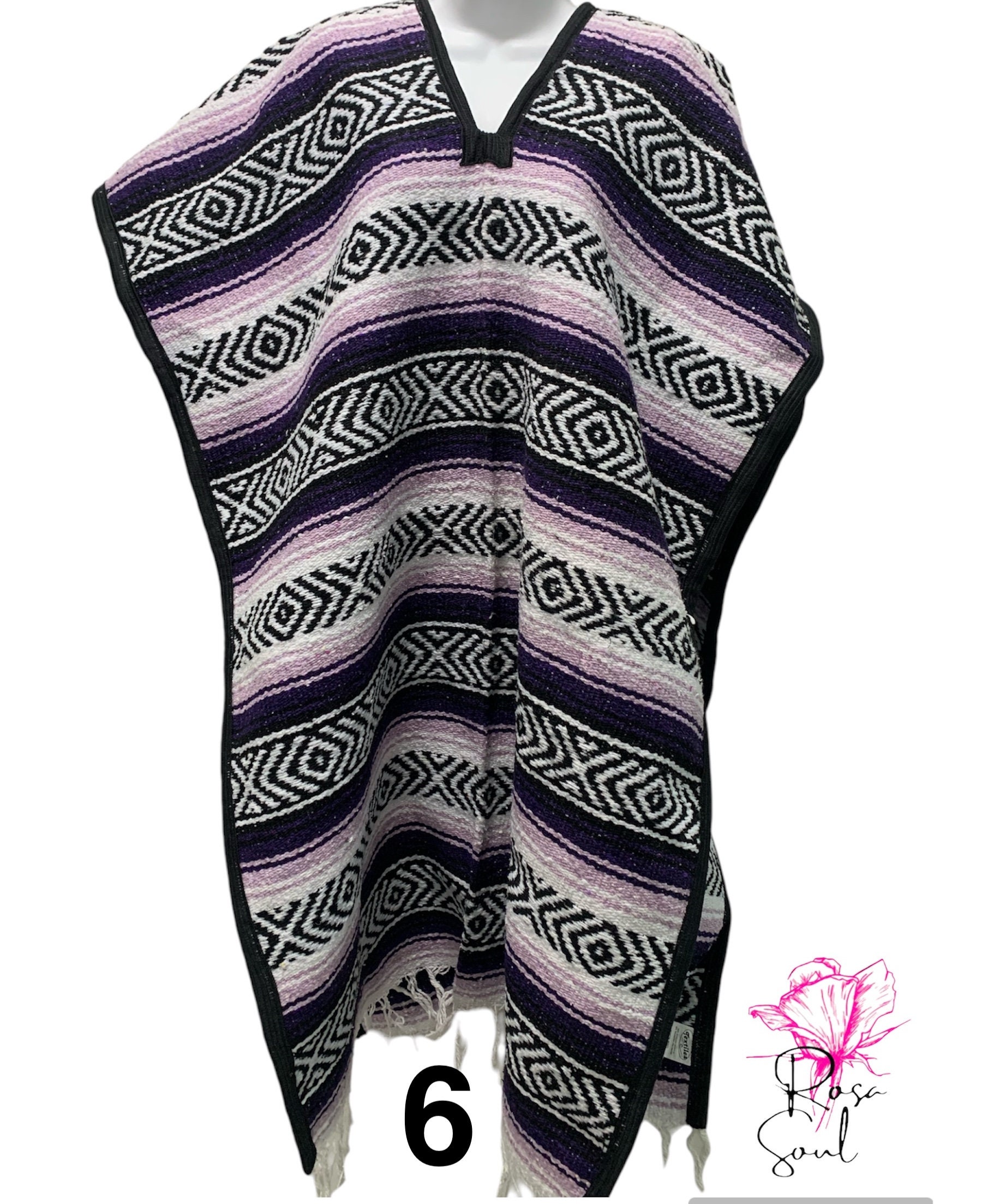 Traditional Authentic Handmade Mexican Falsa Poncho Serape Jorongo ...