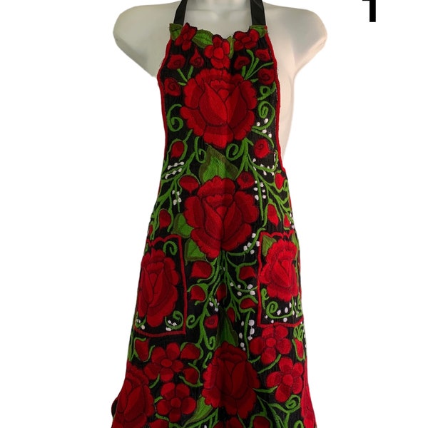 Mexican Embroidered Apron - Etsy