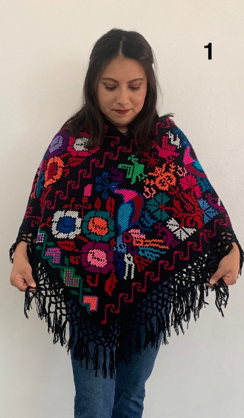 Mexican Women Floral Embroidered Poncho, Mananita Para Mujeres,mexican ...