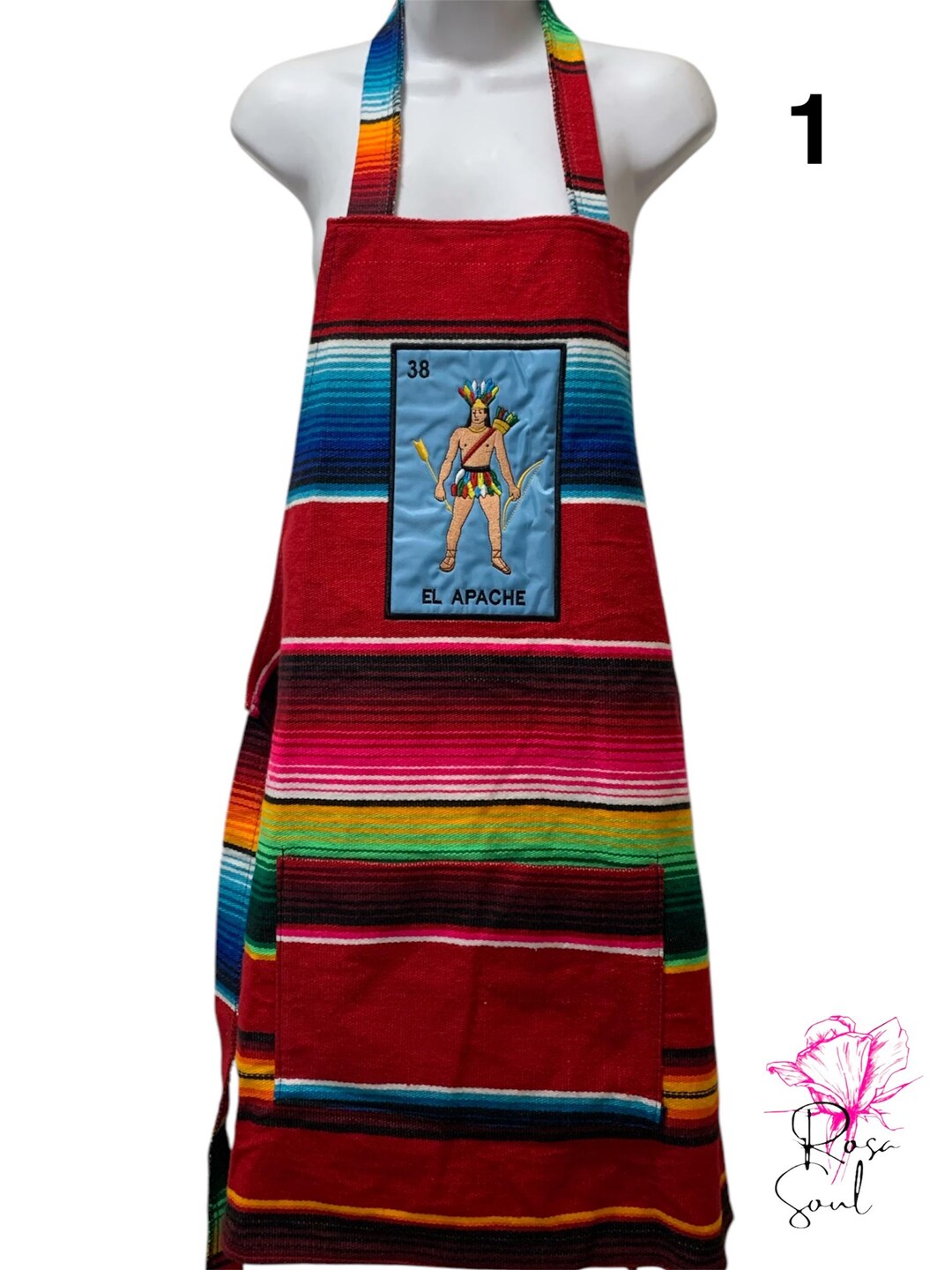 Mexican Loteria Apron Mandil El Apache Loteria Apron Cooking Sarape ...