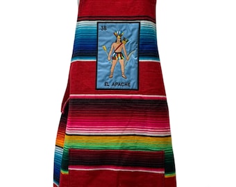 Mexican Loteria Apron Mandil El Mandilon Loteria Apron Cooking Sarape ...