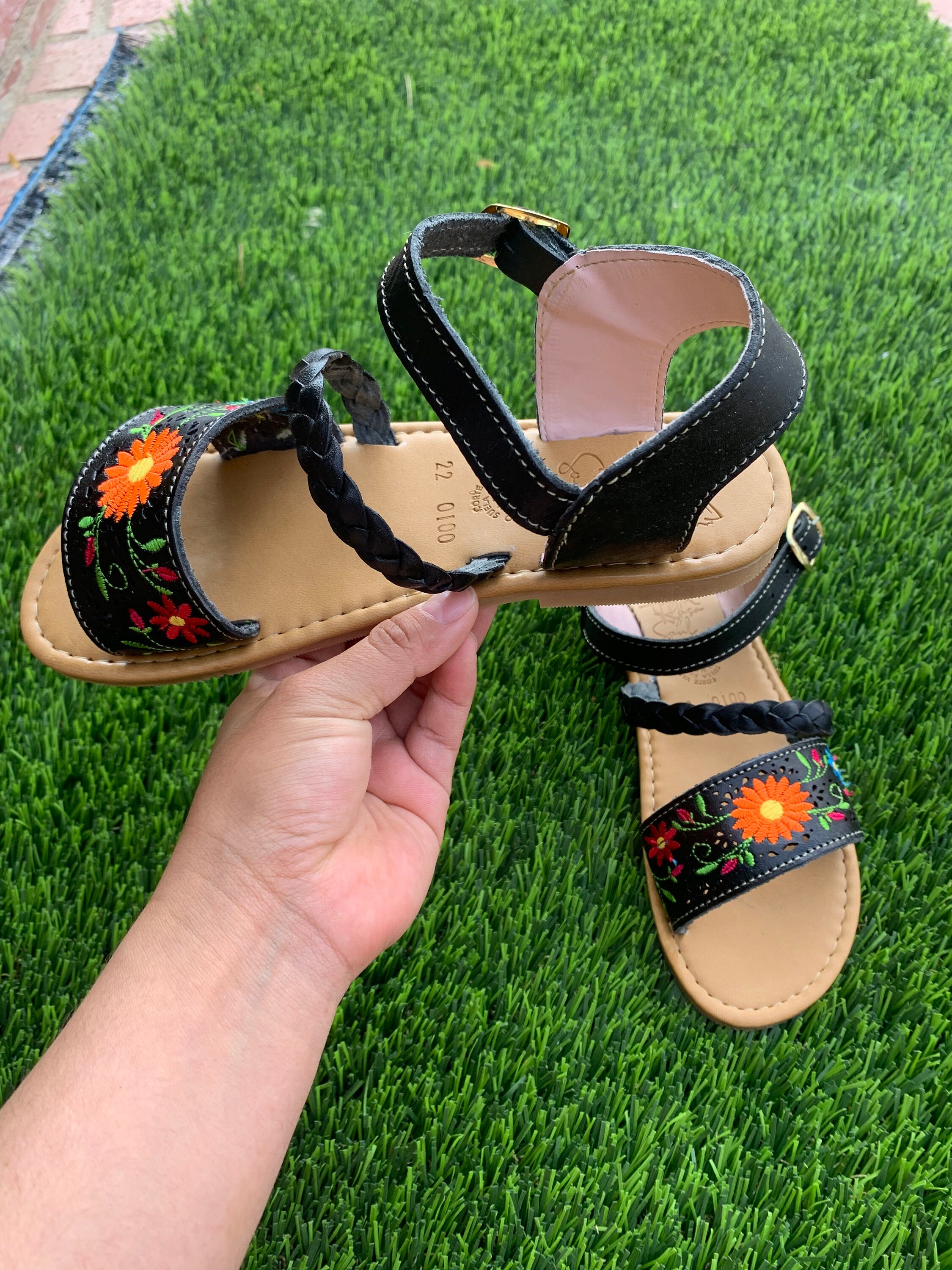 Mexican Huarache Sandals/mexican Sandal Embroidered Floral/ Leather ...