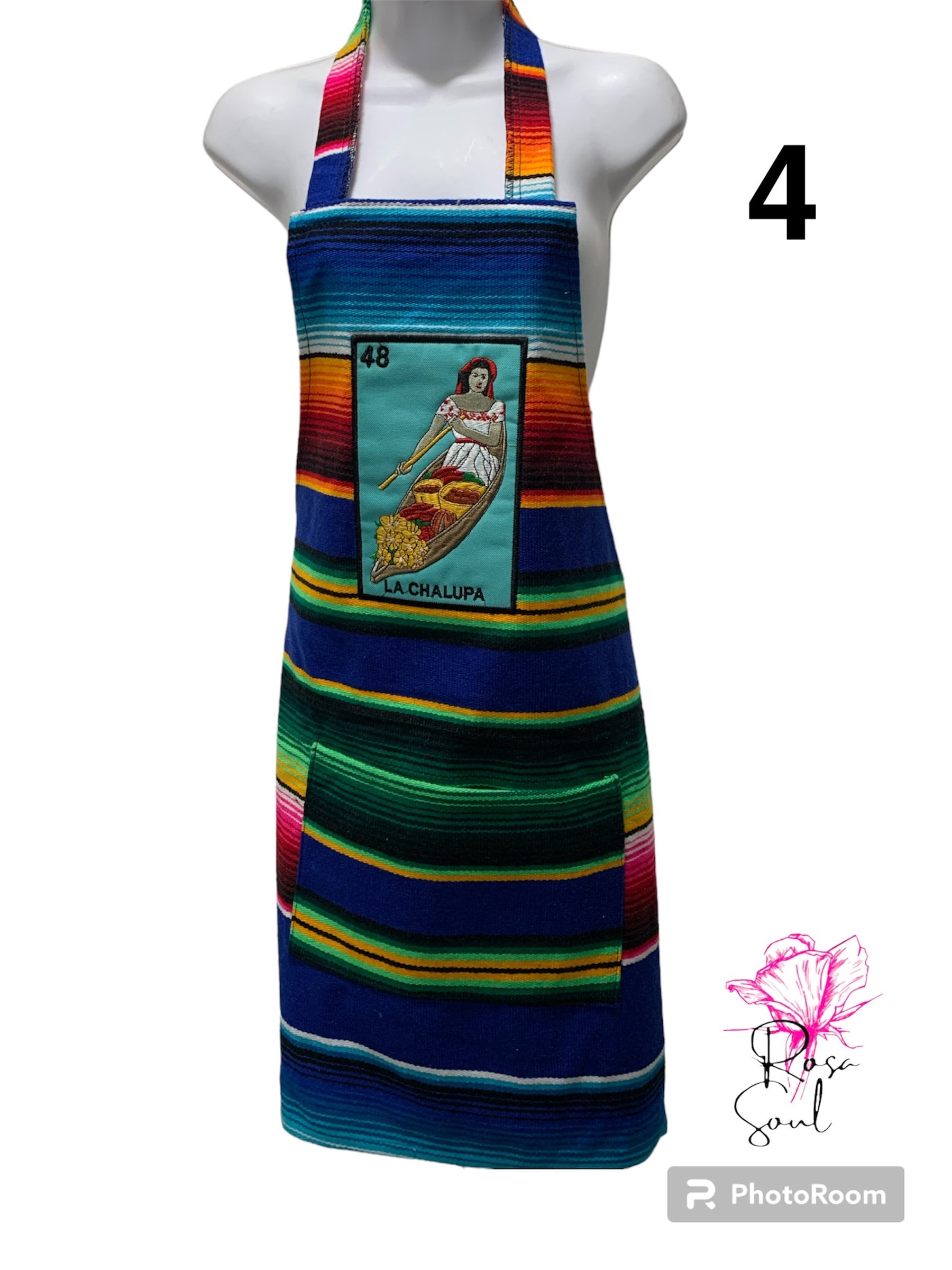 Mexican Loteria Apron Mandil La Chalupa Loteria Apron Cooking Sarape ...