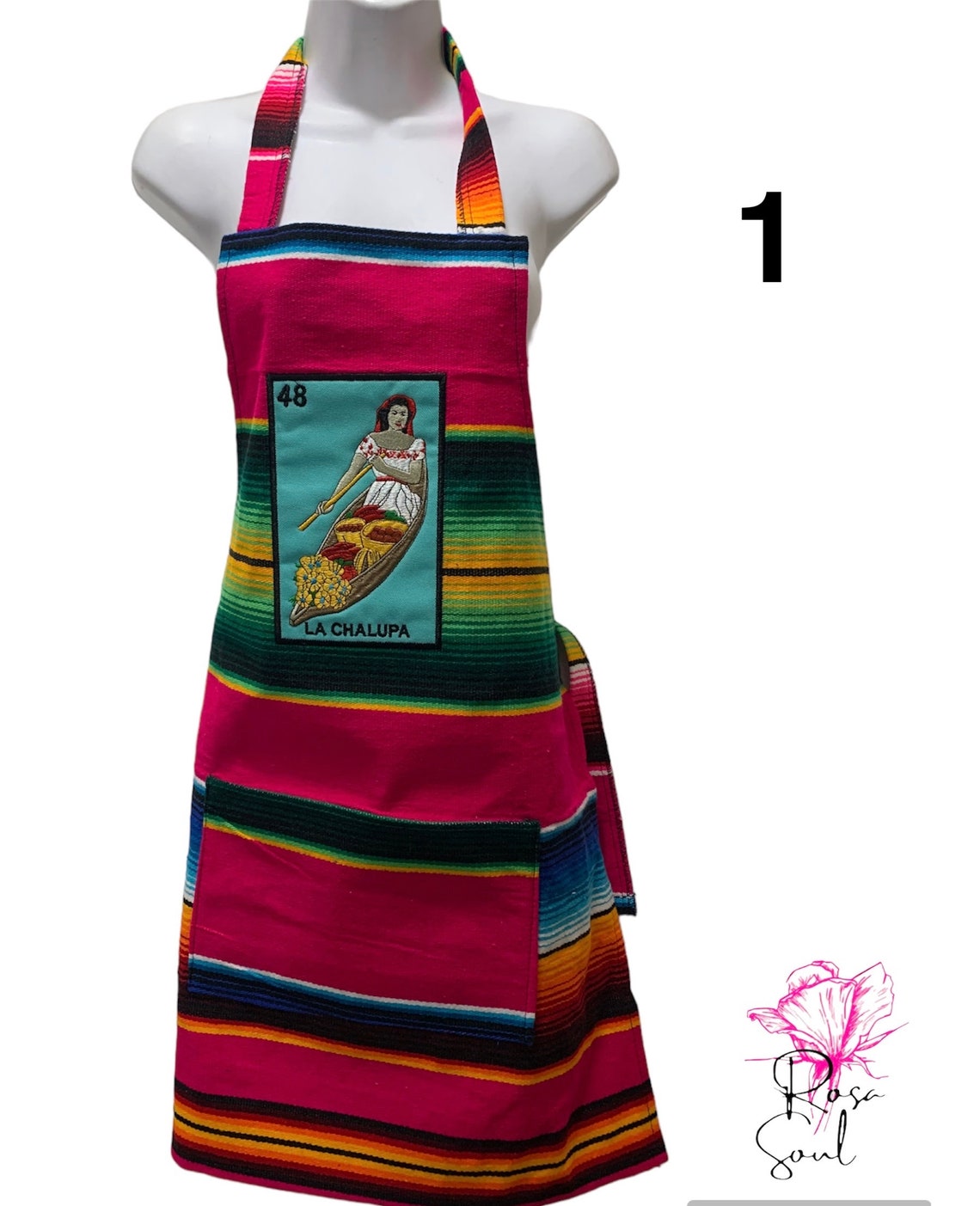 Mexican Loteria Apron Mandil La Chalupa Loteria Apron Cooking Sarape ...
