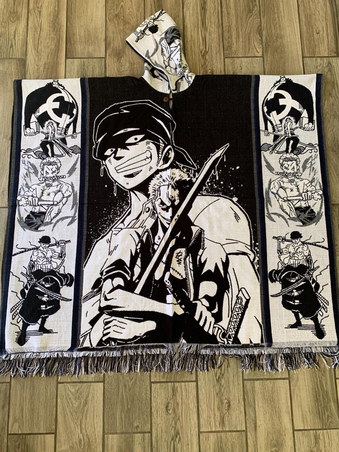 One Piece Roronoa Zoro Poncho Alpaca Wool Poncho Unisex One Size Adult ...