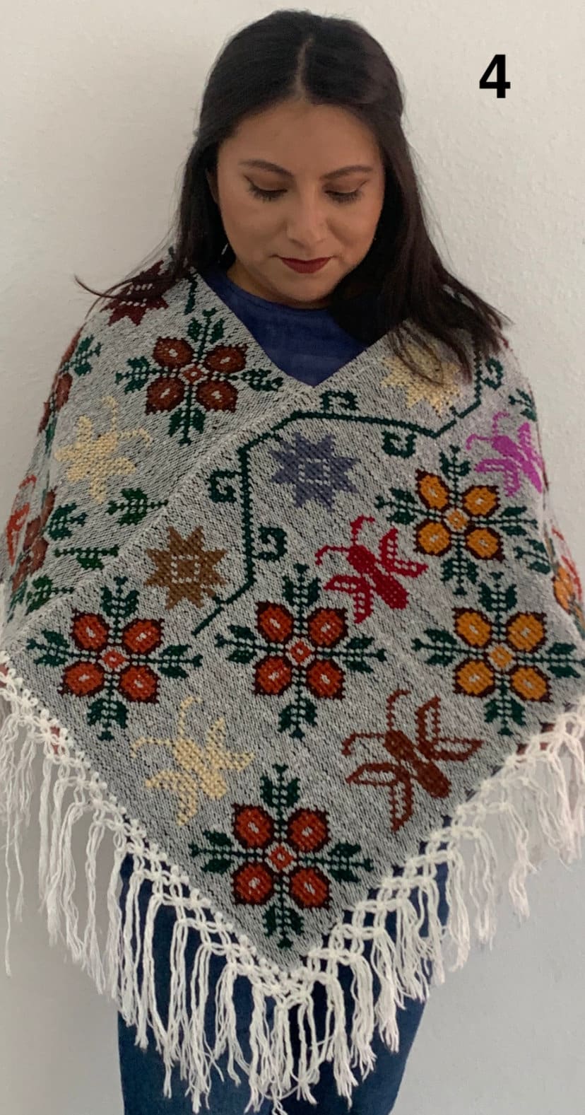 Mexican Women Floral Embroidered Poncho, Mananita Para Mujeres,mexican ...