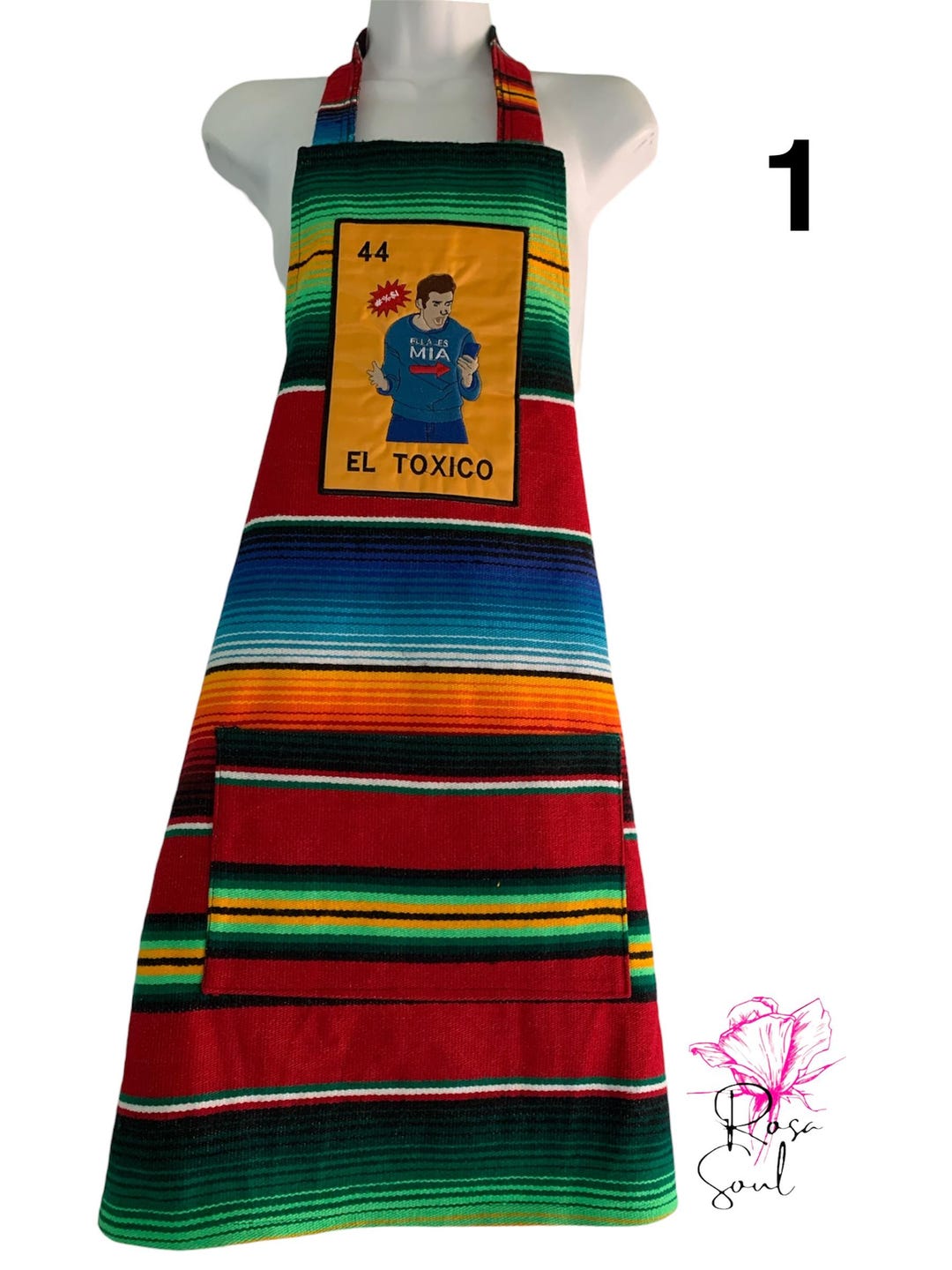 Mexican Loteria Apron Mandil El Toxico Loteria Apron Cooking Sarape ...