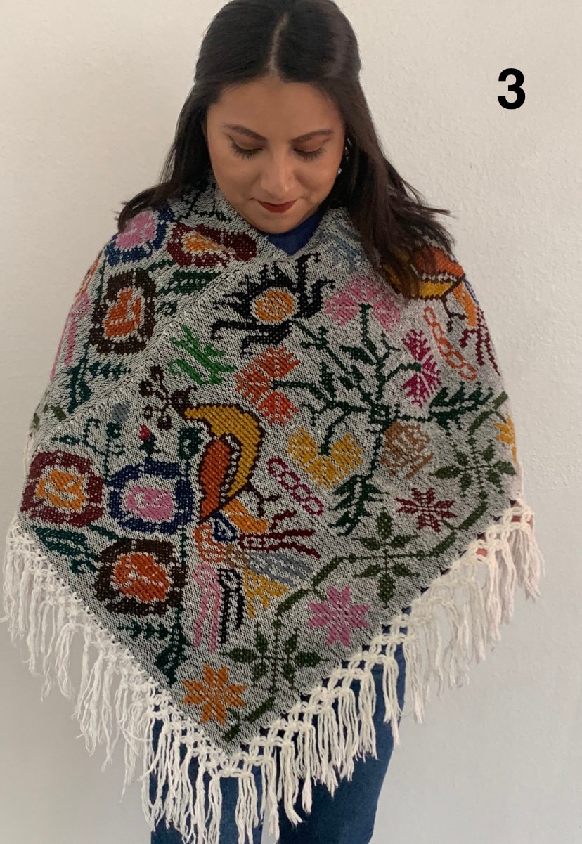 Mexican Women Floral Embroidered Poncho, Mananita Para Mujeres,mexican ...