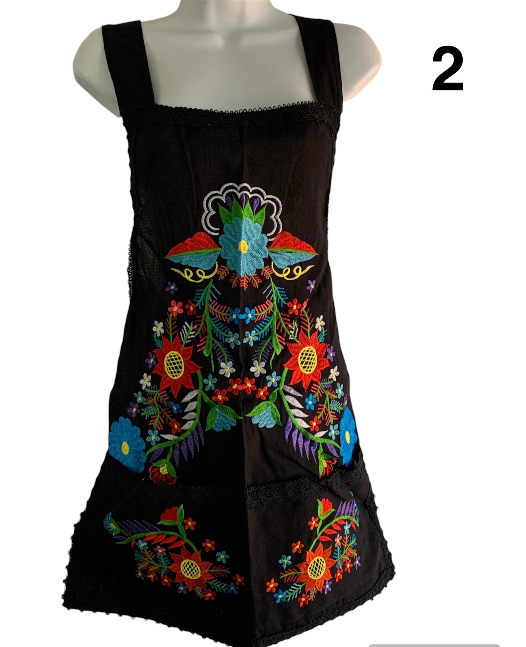 Mexican Floral Embroidered Apron. Mandil Bordado. Floral Apron. Fiesta ...