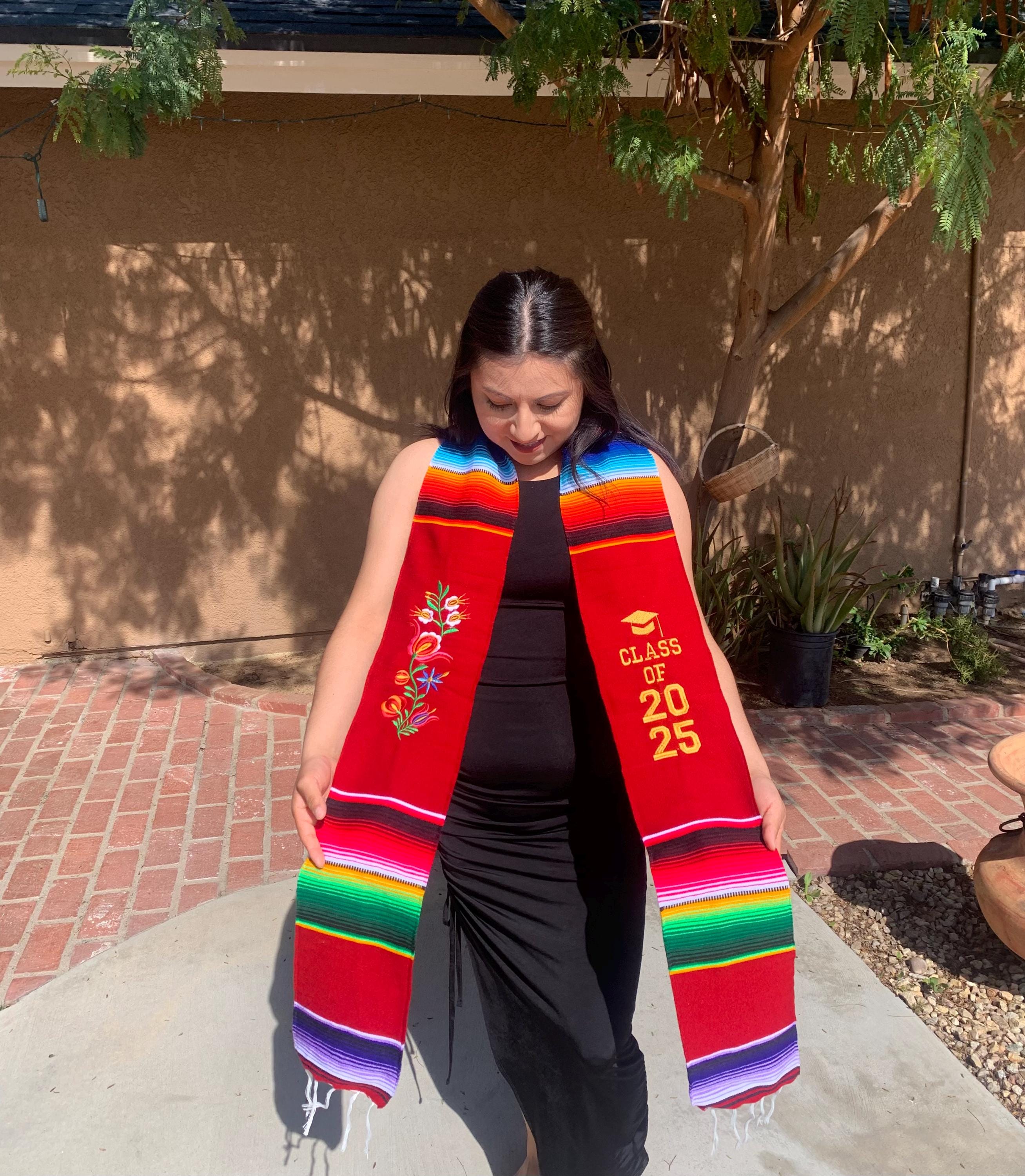 2025 Mexican Graduation Sarape Sash. Sarape Class of 2025 Stole.floral ...