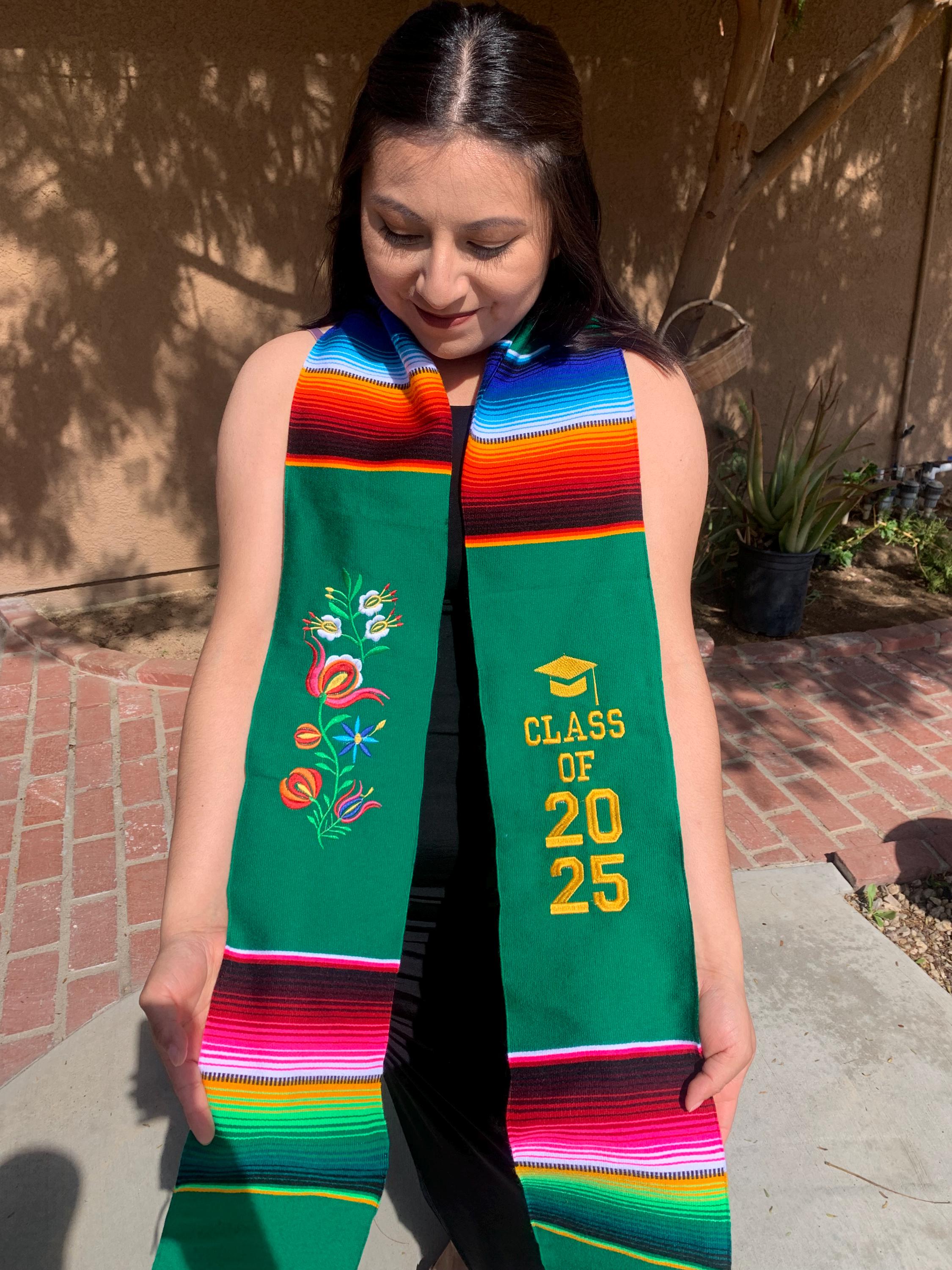 2025 Mexican Graduation Sarape Sash. Sarape Class of 2025 Stole.floral ...
