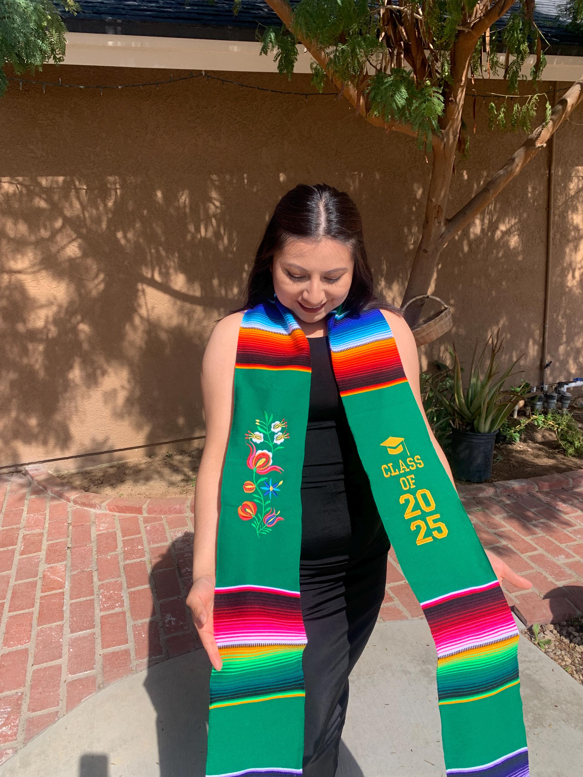 2025 Mexican Graduation Sarape Sash. Sarape Class of 2025 Stole.floral ...