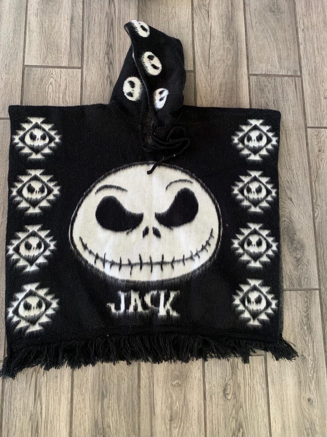 Jack Skellington Kids Size Alpaca Poncho, Artesian Cape Very Light ...