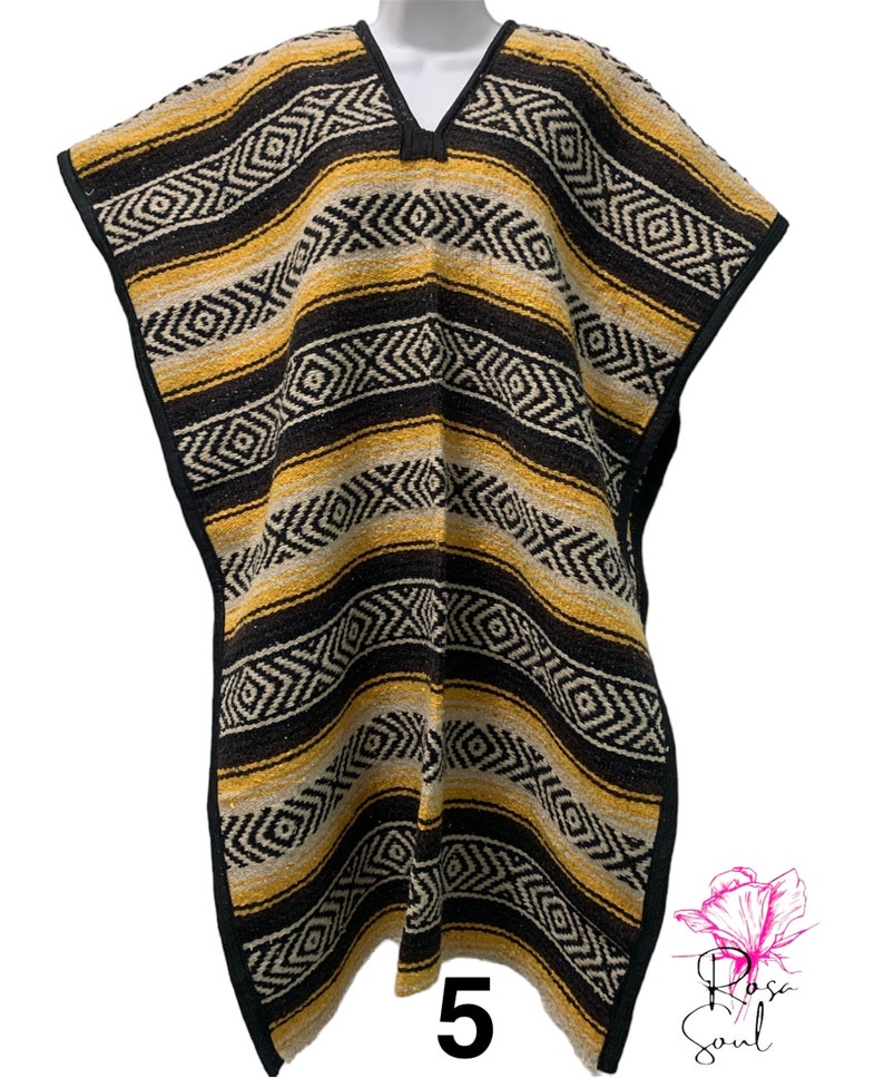Traditional Authentic Handmade Mexican Falsa Poncho Serape Jorongo ...