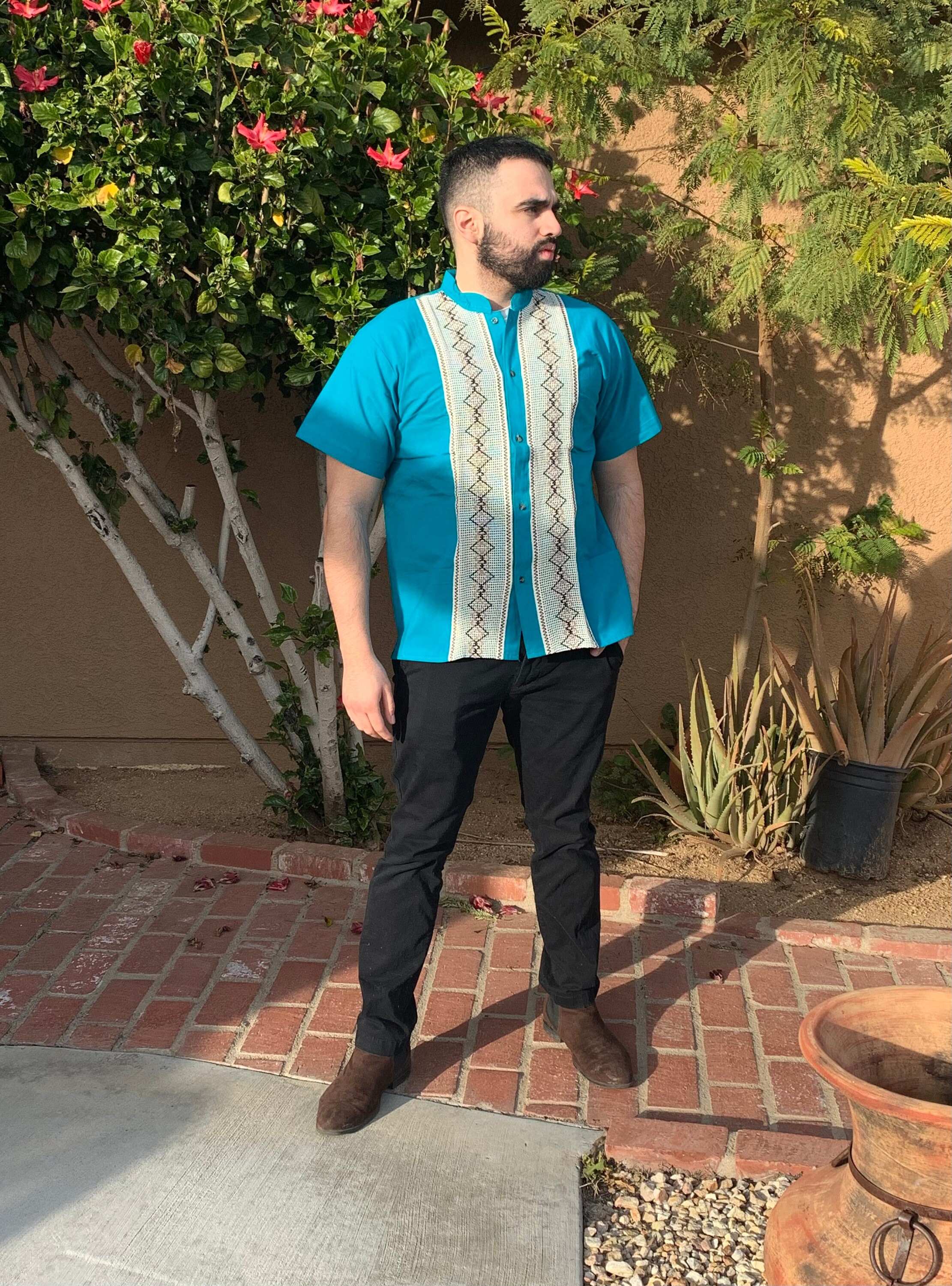 Mens Mexican Traditional Shirt. Guayabera for Men. Size L-XL ...