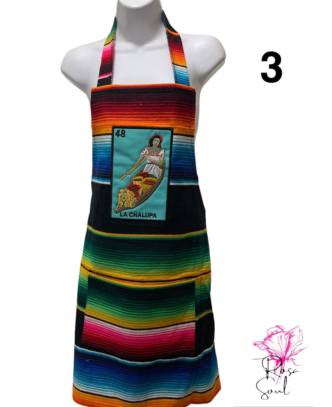 Mexican Loteria Apron Mandil La Chalupa Loteria Apron Cooking Sarape ...