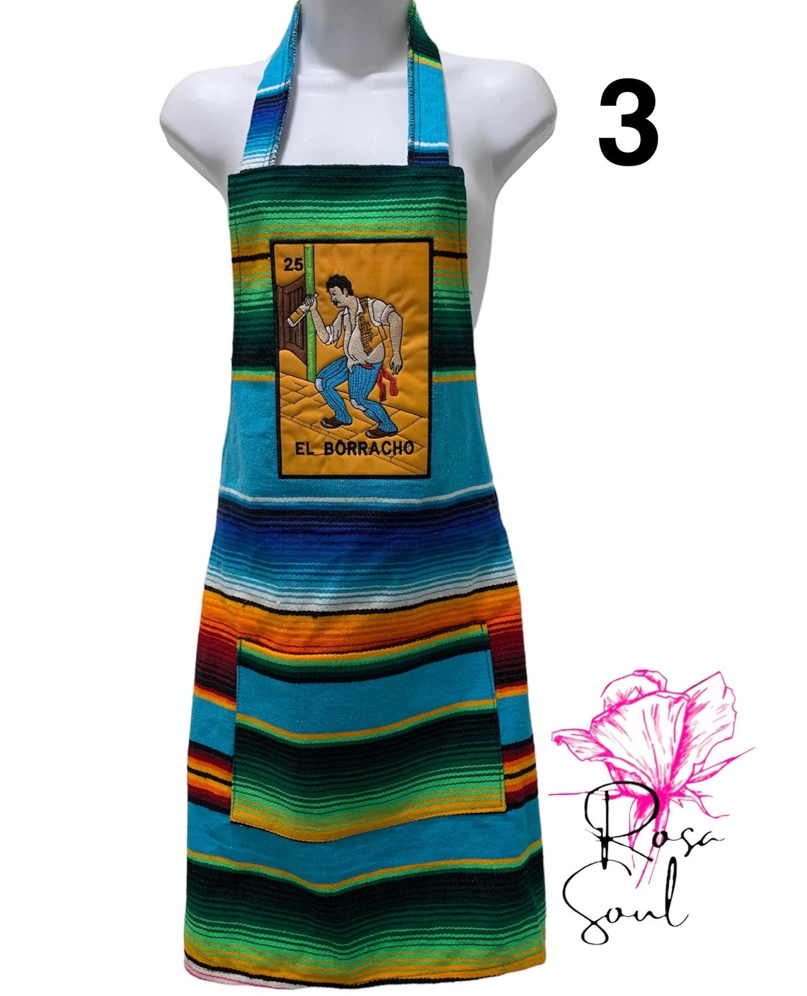 Mexican Loteria Apron Mandil El Borracho Loteria Apron Cooking - Etsy
