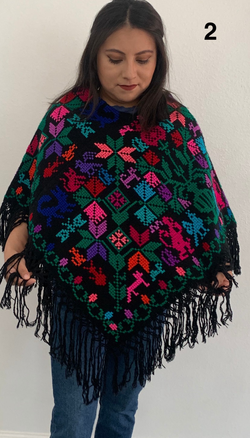 Mexican Women Floral Embroidered Poncho, Mananita Para Mujeres,mexican ...