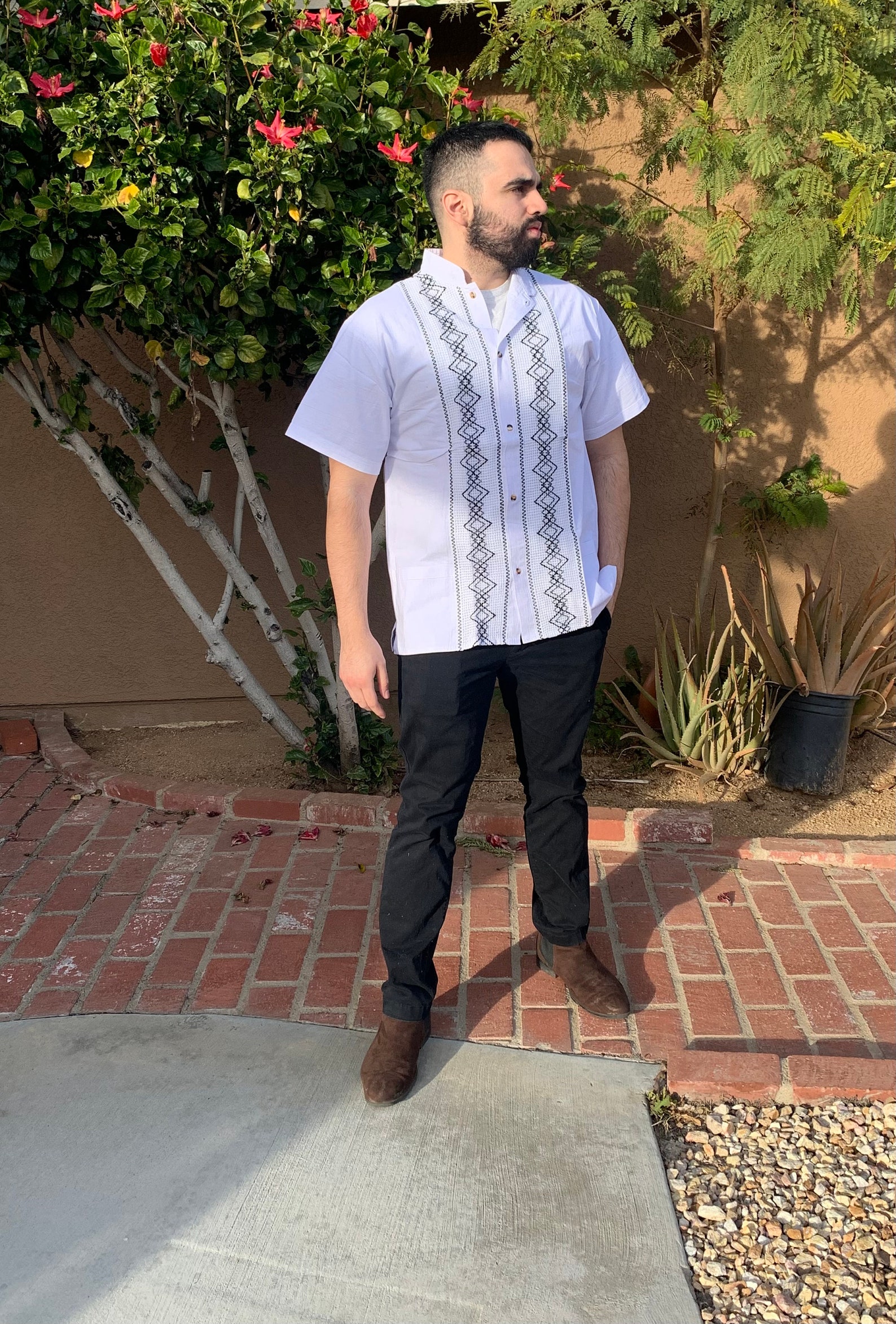 Mens Mexican Traditional Shirt. Guayabera for Men. Size L-XL ...